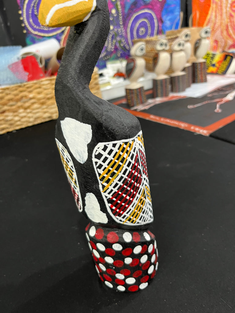 #310 Hand Carved Magpie Geese - KENNY REID: Aboriginal Art: 31cm x 8cm ...